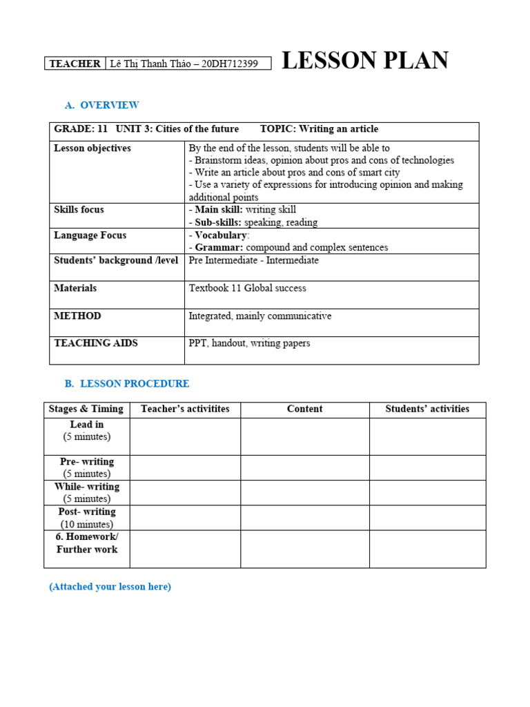 Lesson Plan - Skills | PDF