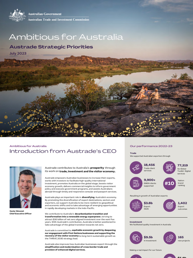 Austrade's Strategic Priorities 2023 | PDF | Sustainability | Australia