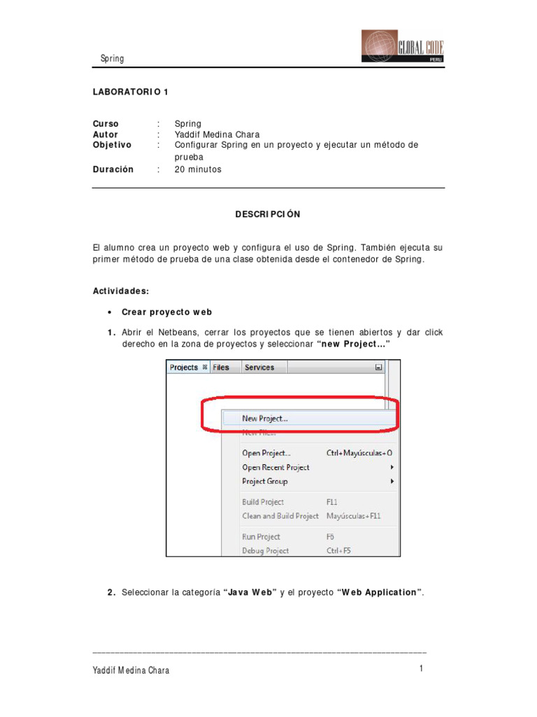 Spring - Laboratorio 01 - Instalacion | PDF | Spring Framework | Software