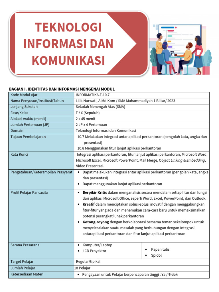 Modul Ajar Informatika Elemen Tik | PDF | Seni