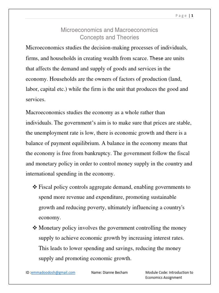 Microeconomics And Macroeconomics PDF Economics Macroeconomics
