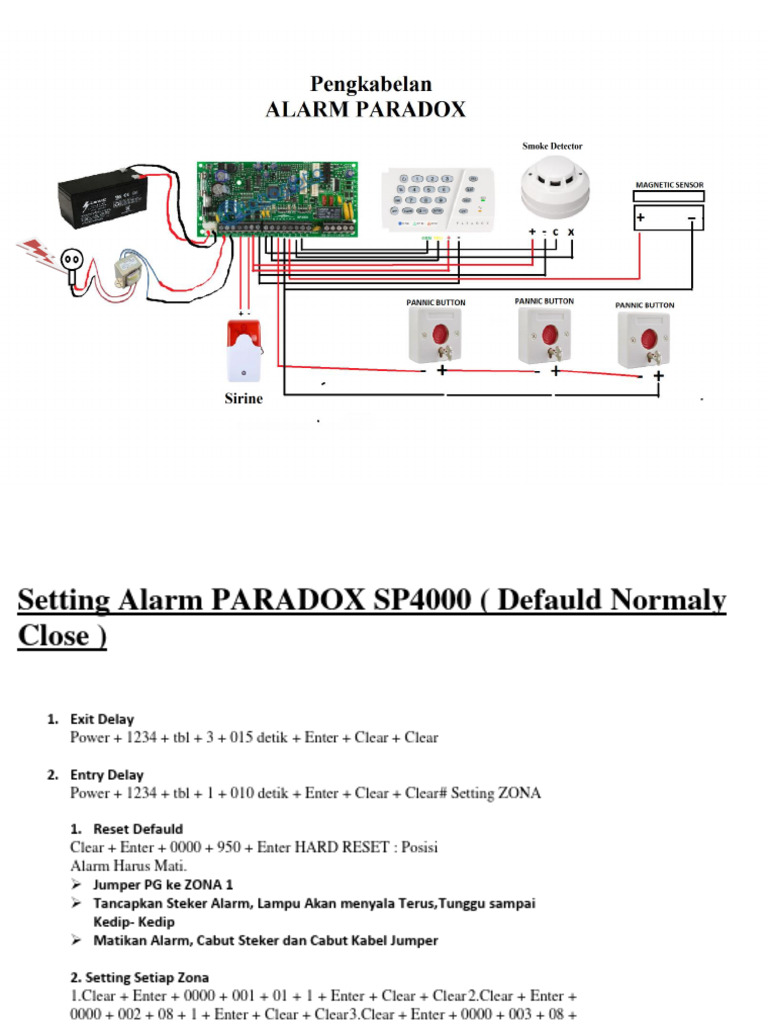 Tutorial Konfigurasi Kabel Dan Setting ALARM PARADOX 2 | PDF
