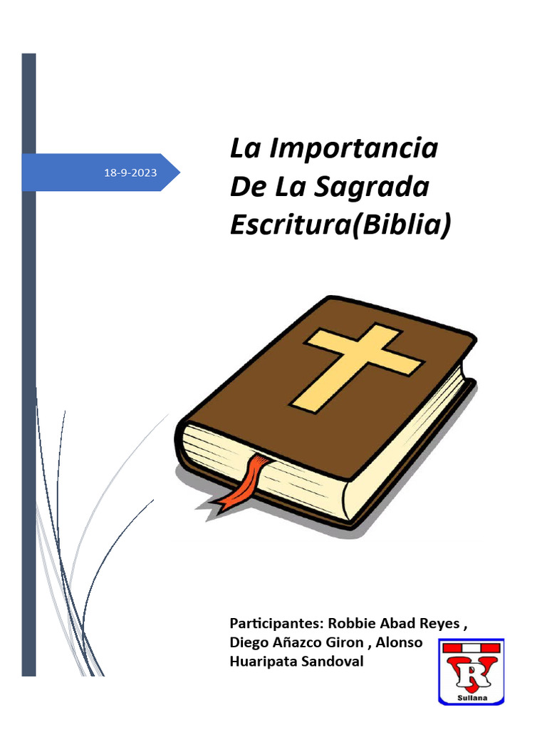 La Importancia De La Sagrada Escritura Biblia Pdf Biblia Moralidad