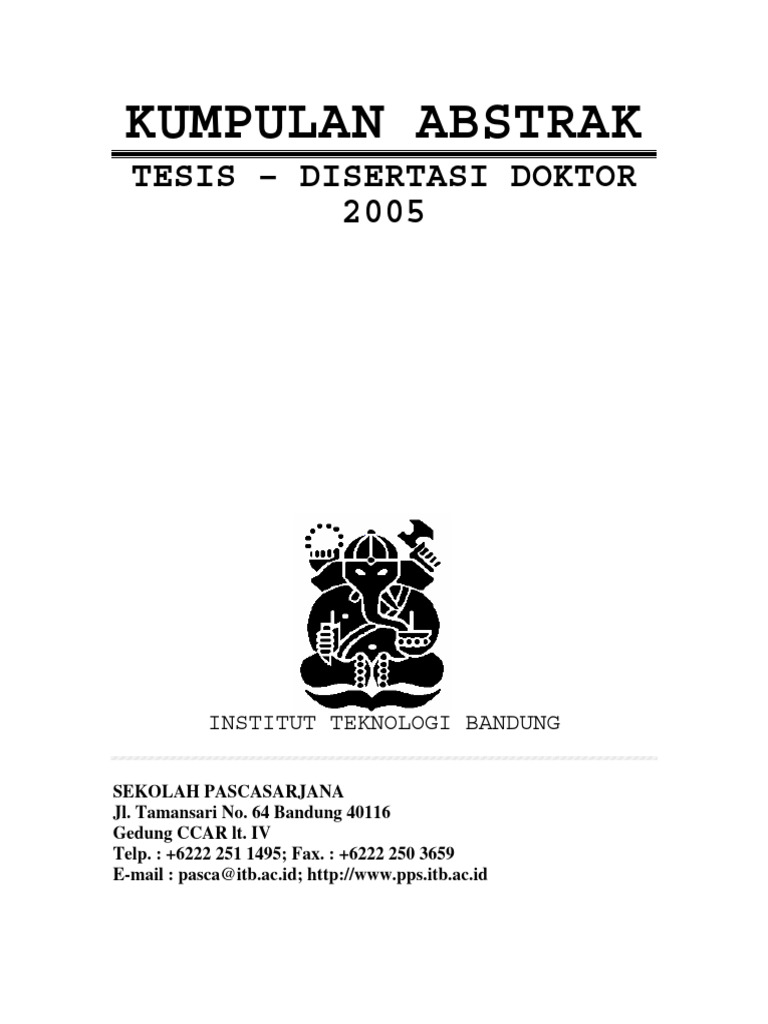 Abstrak Tesis Pascasarjana ITB 2005 | PDF | Seni | Sains & Matematika