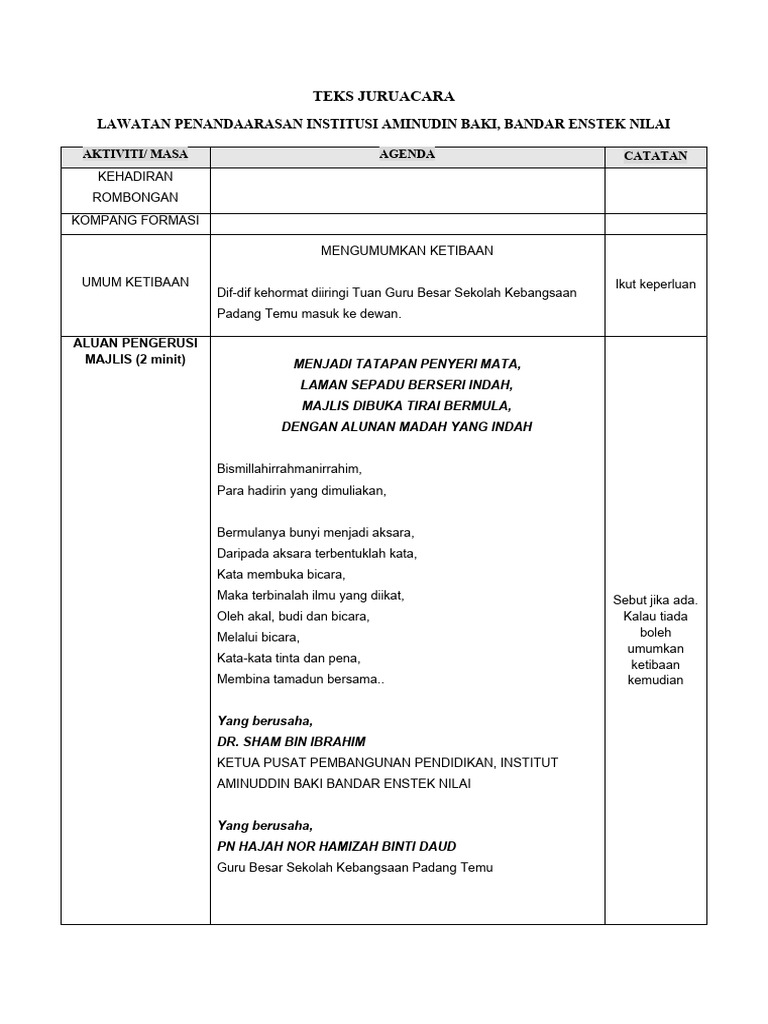 Teks Juruacara Majlis Iab | PDF
