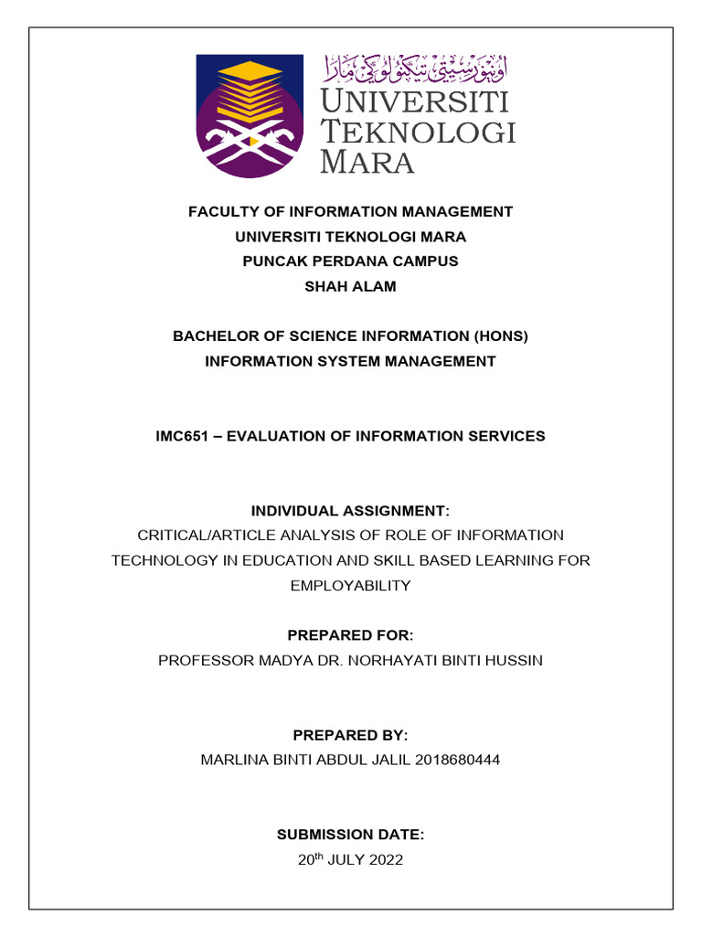 IMC651 Individual Assignment - Critical Article Analysis | PDF | Big Data | Data