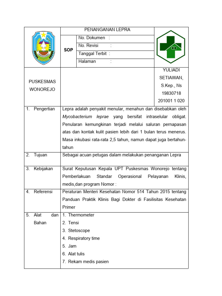 Penanganan Lepra | PDF