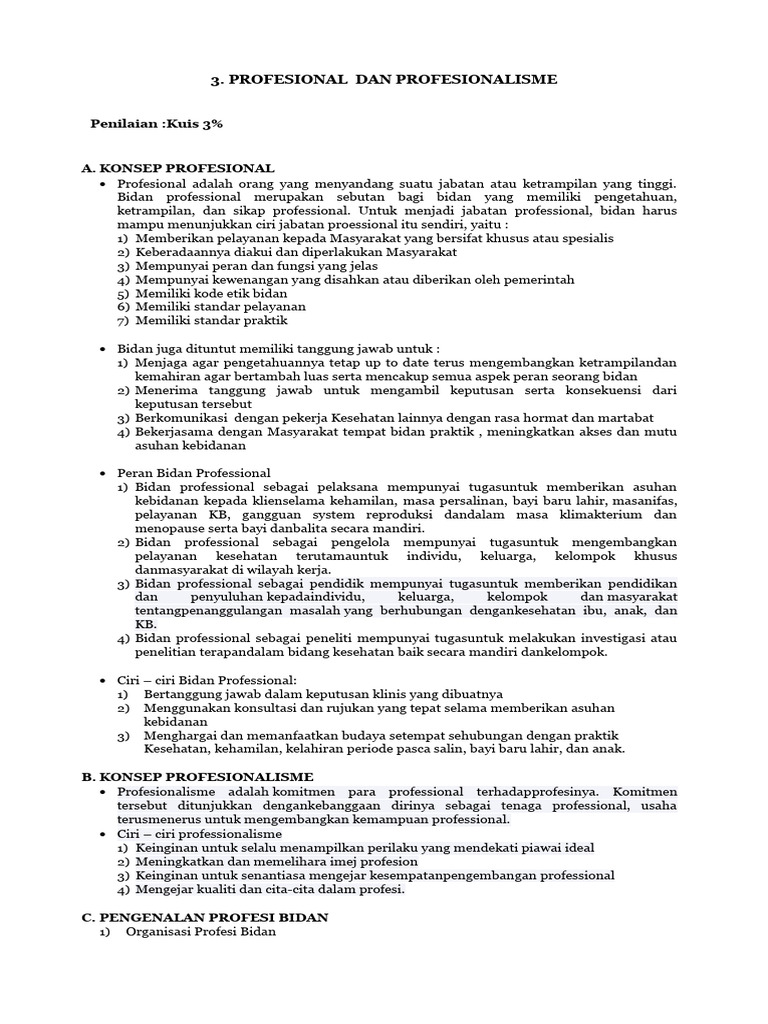 1.profesional Dan Profesionalisme | PDF | Ilmu Sosial | Pengembangan Diri
