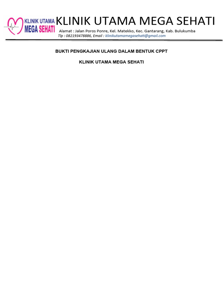 Bukti Pengkajian Ulang Dalam Bentuk CPPT | PDF | Pengembangan Diri | Kesehatan Holistik