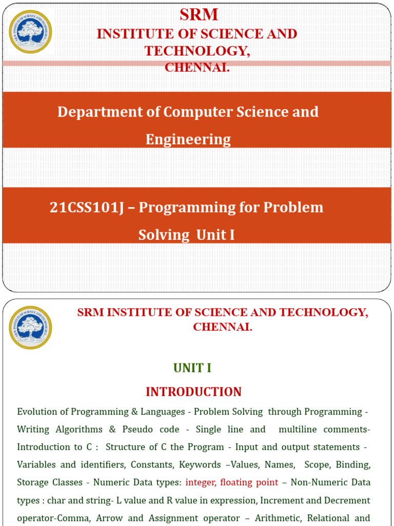 Unit 1 Pps Pdf Programming Language Variable Computer Science 9813