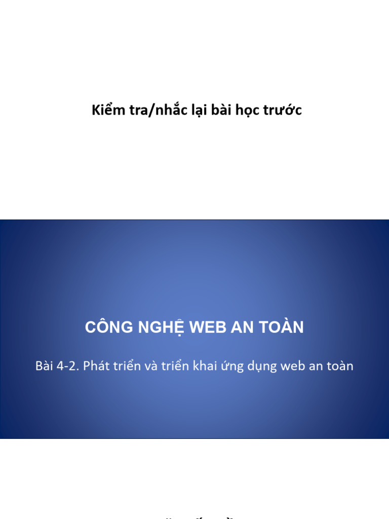 Bài 4-2. Phát triển, triển khai web an toàn | PDF