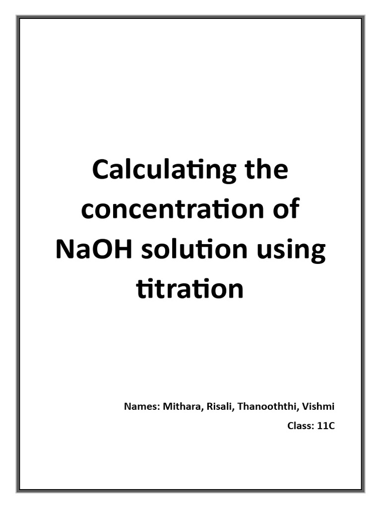 NaOH Concentration Titration Method | PDF | Titration | Chemistry
