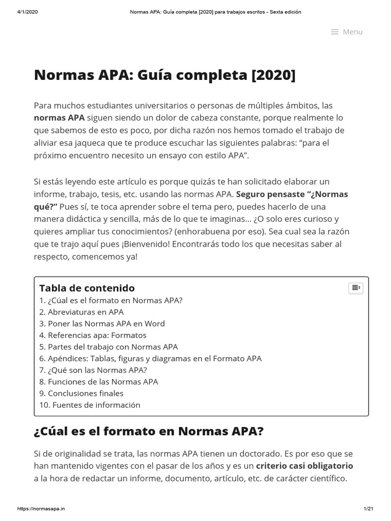 Guía Normas APA 6ta Edición | PDF | Estilo apa | Red mundial