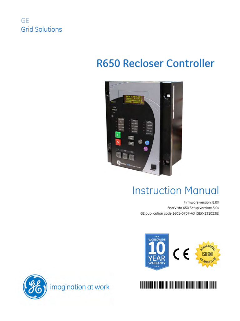 R650 Recloser Controller: Instruction Manual | PDF | Menu (Computing) | Programmable Logic ...