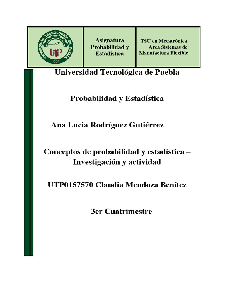 Conceptos Probabilidad y Estadistica | PDF | Distribución de ...