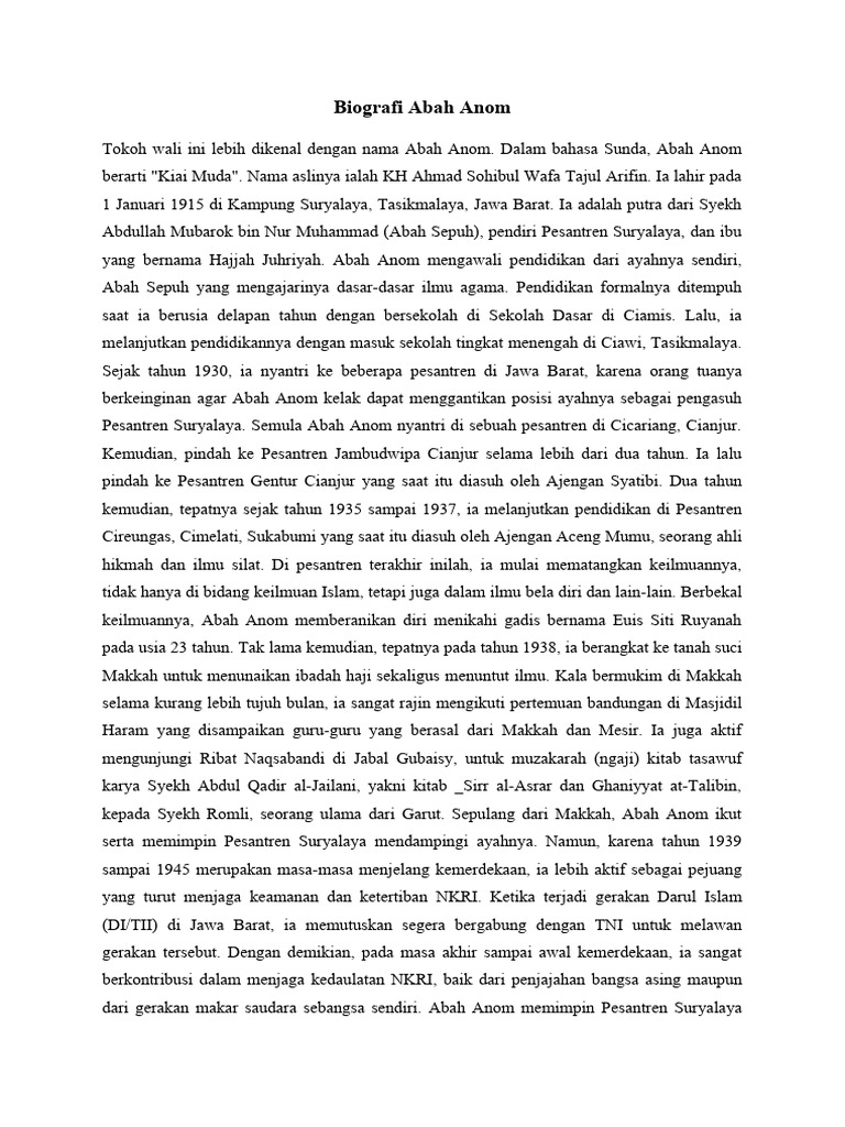 Biografi Abah Anom | PDF