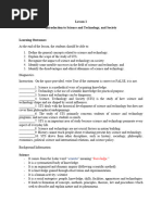 Introduction to Science, Technology, Society | PDF | Science | Human