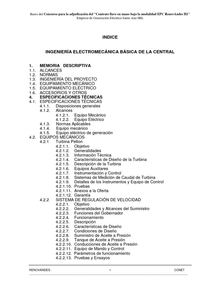 4.1 Memoria Descriptiva y Especificaciones Técnicas | PDF | Transformador | Ingenieria Eléctrica