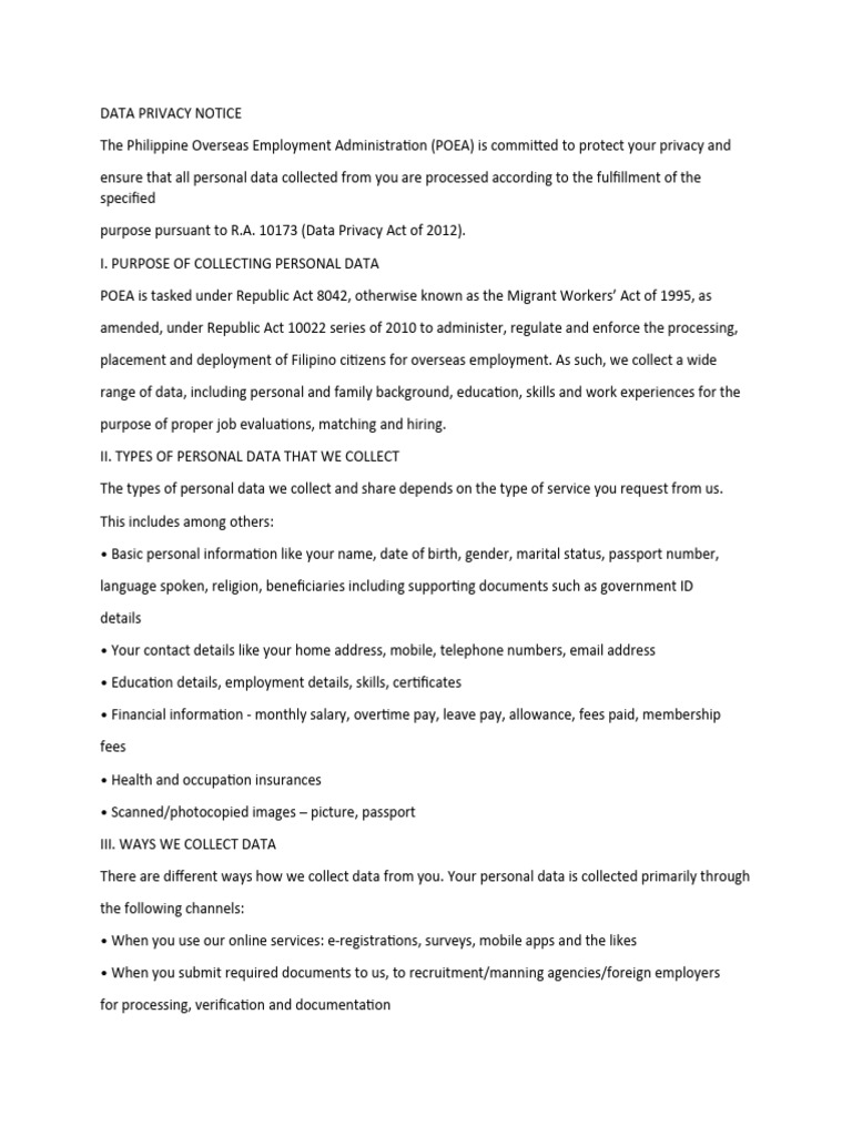 Data Privacy Notice | PDF | Privacy | Computer Security