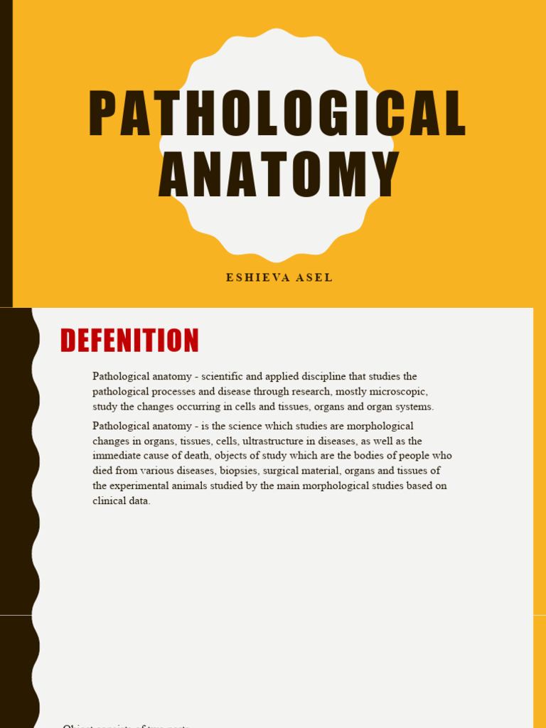 Pathological Anatomy Introduction | PDF | Pathology | Histology