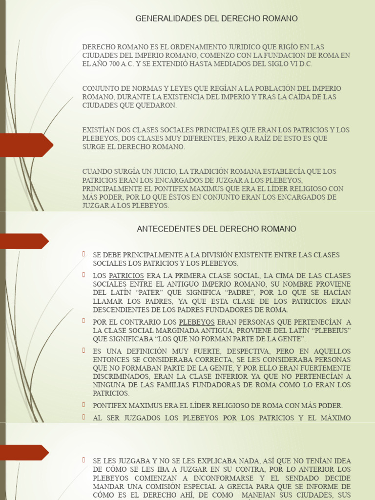 Generalidades Del Derecho Romano (1) | PDF | Roma antigua | Ley romana