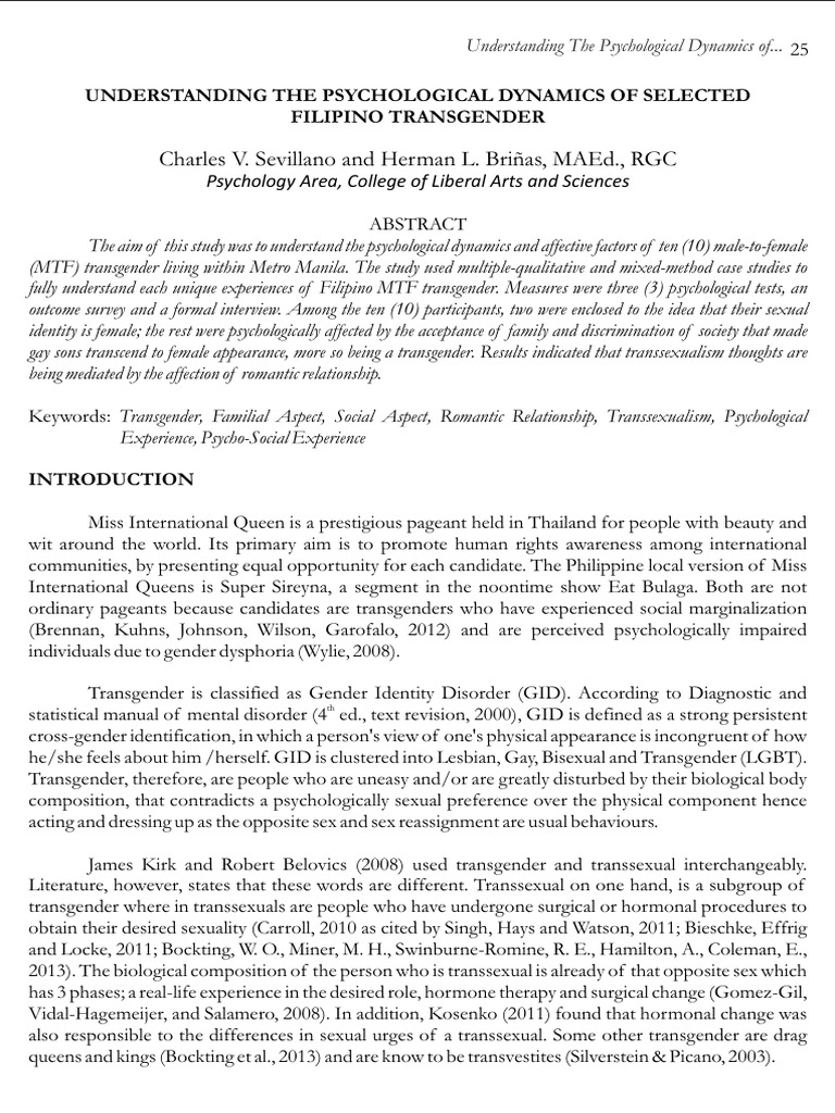 Understanding the Psychological Dynamics of Selected Filipino ...
