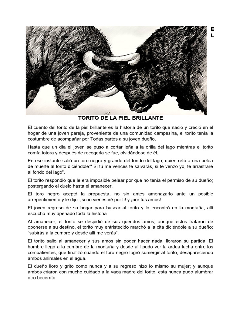 El Torito de La Piel Brillante Cuento | PDF