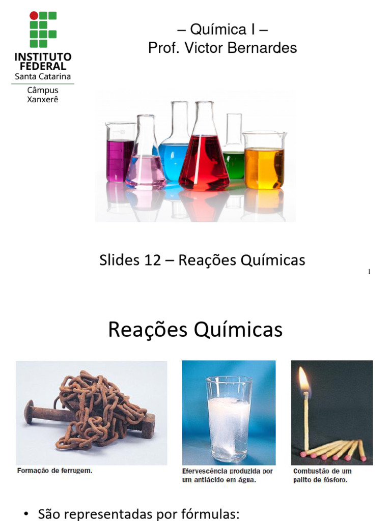 Slides 12 - Reações Químicas | PDF | Reações químicas | Ácido sulfúrico