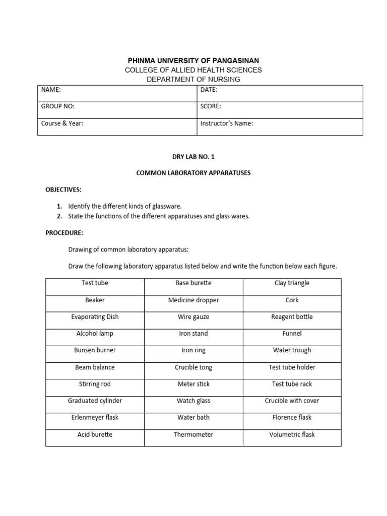 Common Laboratory Apparatus Overview | PDF