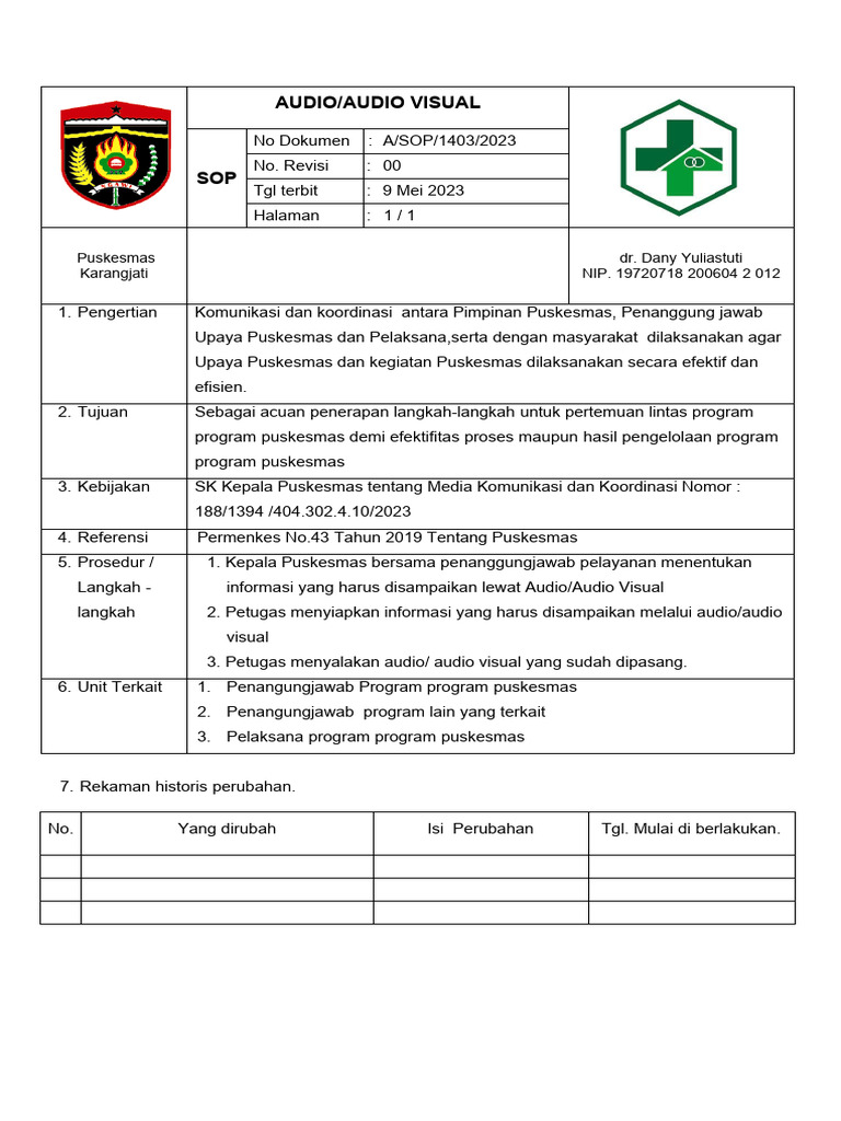 Sop Audio Visual | PDF