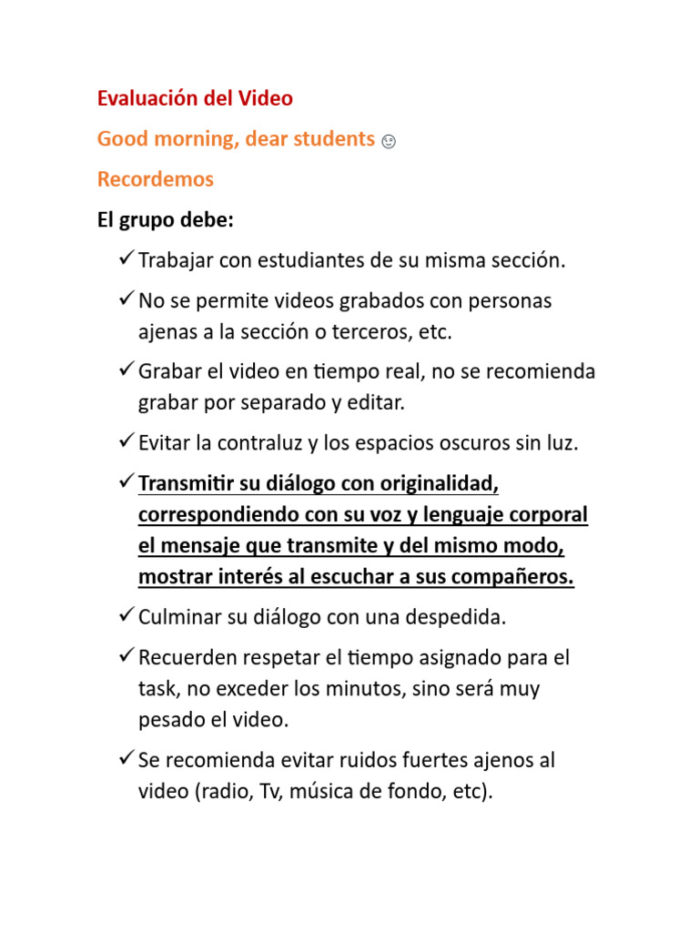 Evaluación Del Video Pdf