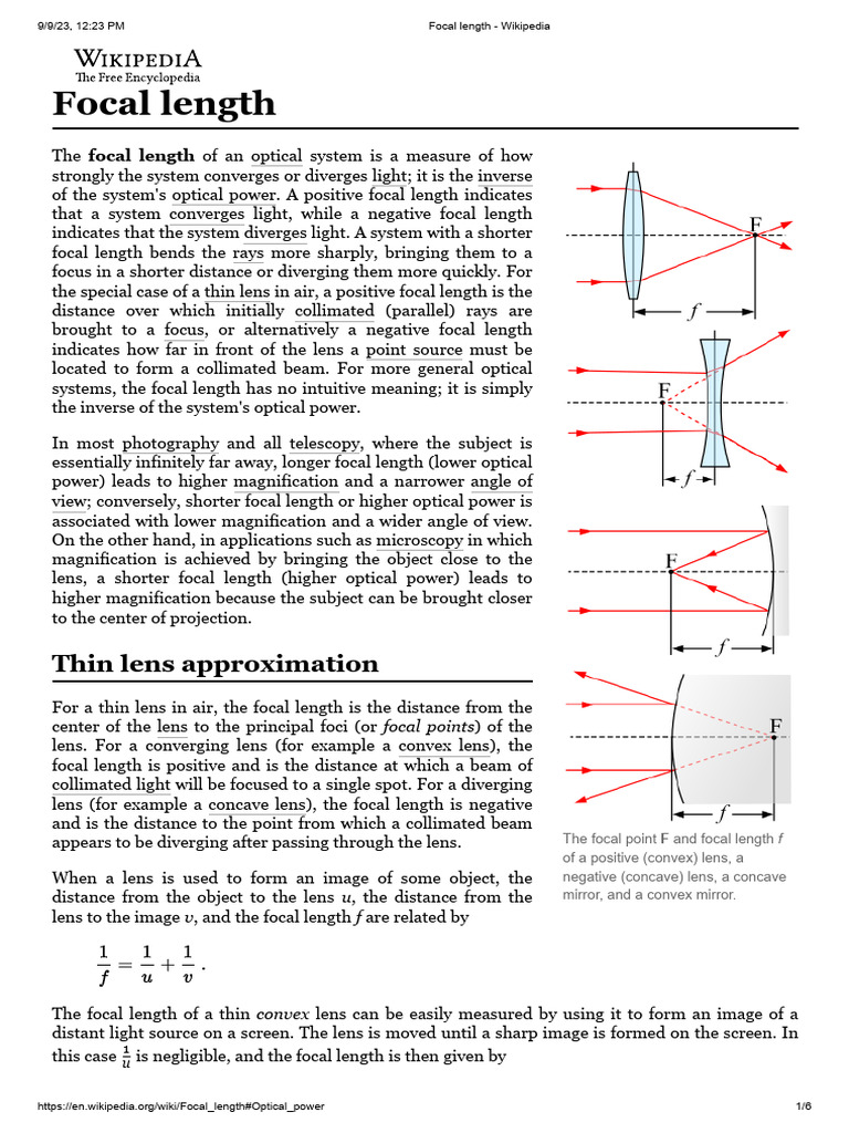 Focal Length - Optical Power | PDF | Camera Lens | Glass Engineering ...