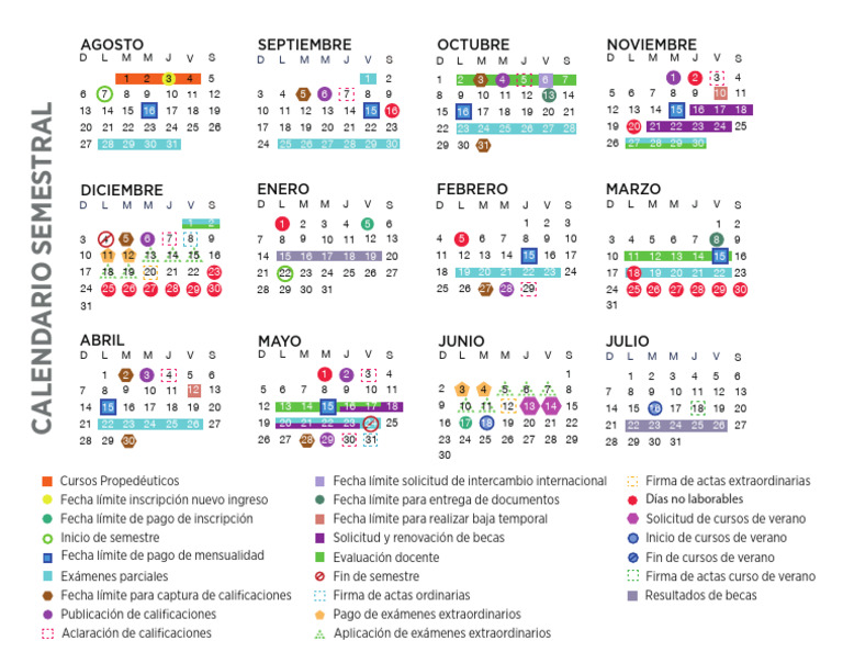 + Calendario UCSLP 2023-2024 Semestral | PDF