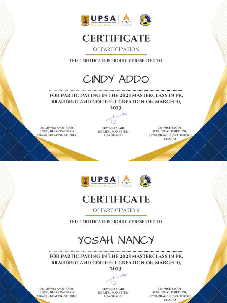 COMSSA Masterclass Certificate | PDF | Business | Art