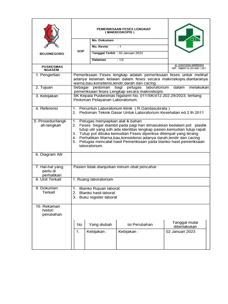 7. SOP Pemeriksaa FL makro | PDF