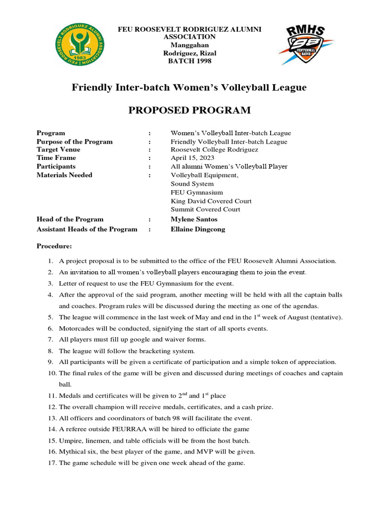 Volleyball Proposal | PDF | Sports