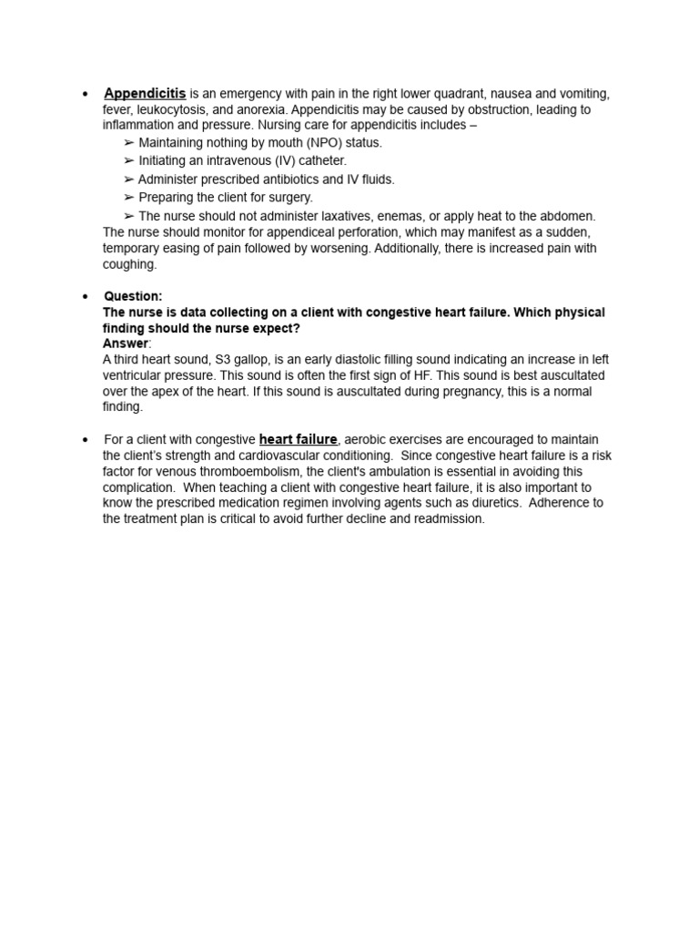 Nursing Notes 3 | PDF | Heart Failure | Platelet