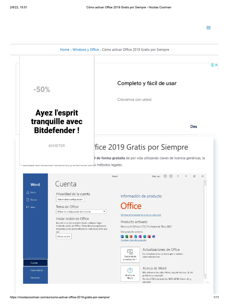 Cómo Activar Office 2019 Gratis Por Siempre | PDF | Microsoft Office ...