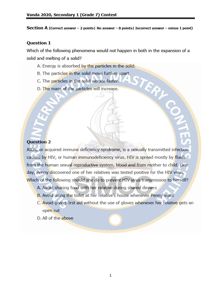 Vanda 2020 Grade 7 + AK | PDF | Hiv/Aids | Chemical Elements