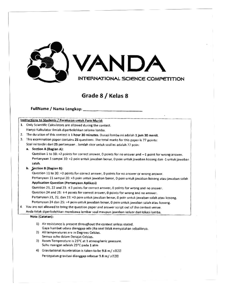 Vanda Grade 8 | PDF
