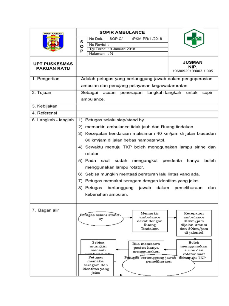 Sop Sopir Ambulance | PDF