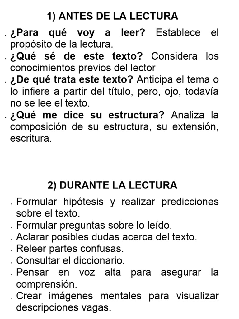 Antes de La Lectura | PDF | Crecimiento personal y profesional ...