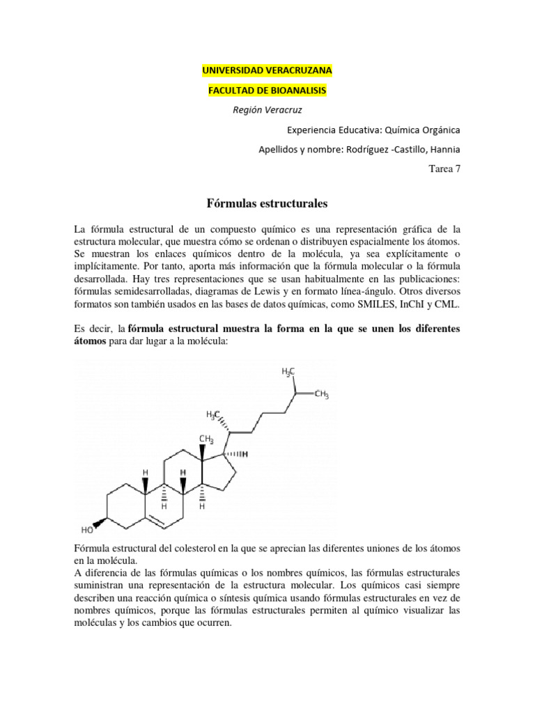 Tarea 7 Fórmulas Estructurales | PDF | Compuestos químicos | Materiales