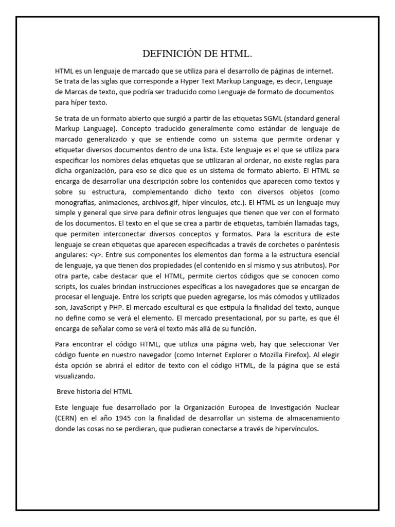 Guía Completa de HTML y Sus Etiquetas | PDF | HTML | Lenguaje de marcado