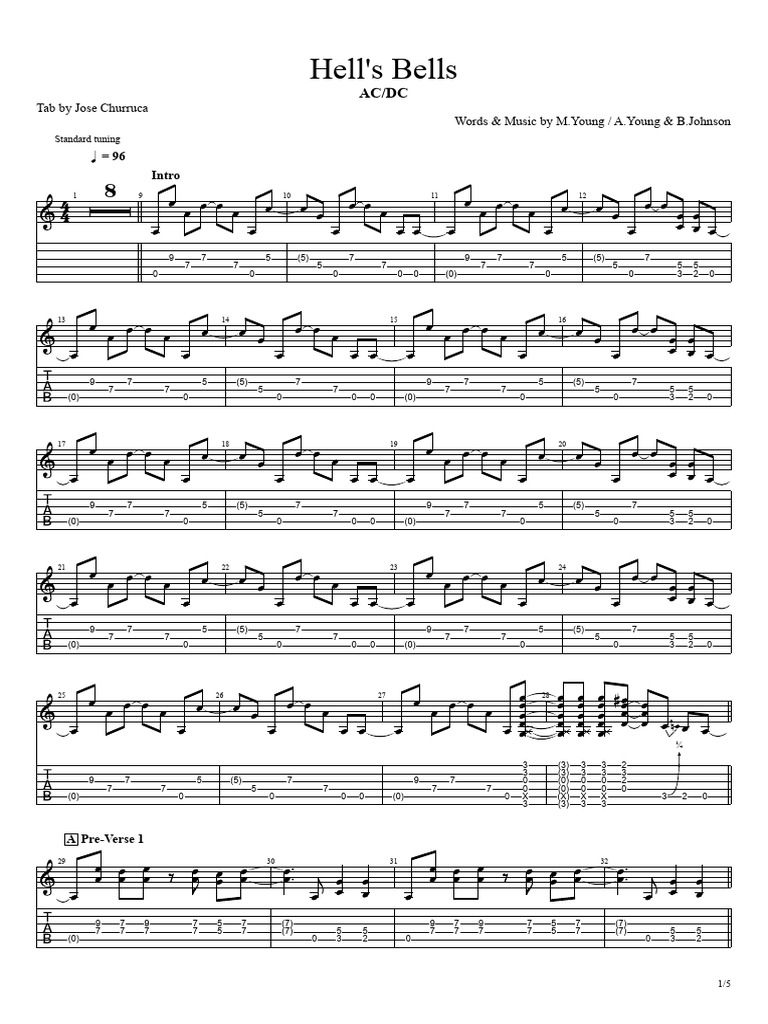 Hells Bells | PDF | Rock Music | Songs