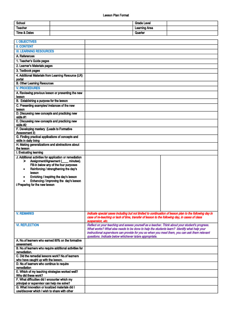 DLP Format | PDF | Learning | Lesson Plan