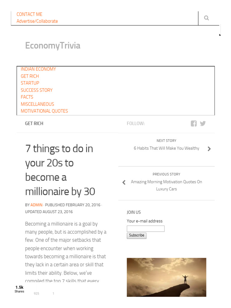 7 Things To Do in Your 20s To Become A Millionaire by 30 | Download ...