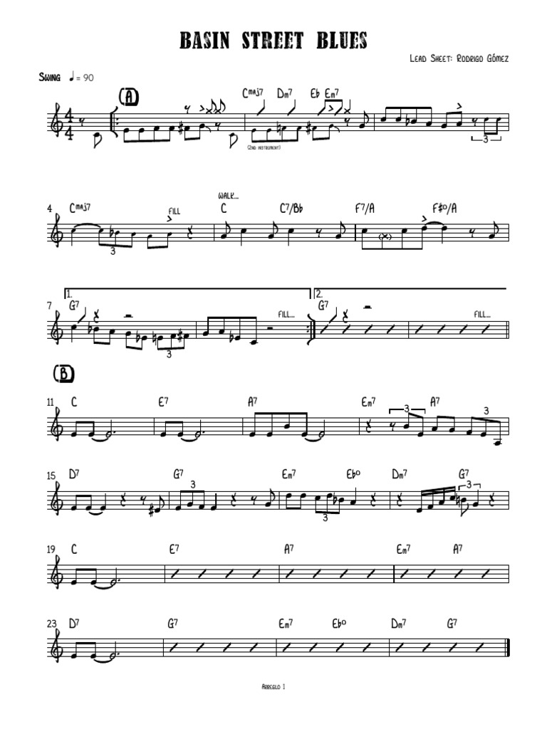 Basin Street Blues Lead Sheet | PDF