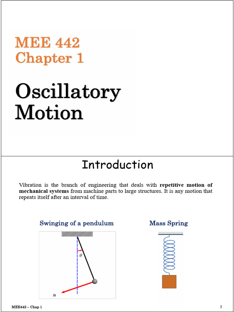 Chapter1 - Mechanical Vibration | PDF | Complex Number | Oscillation