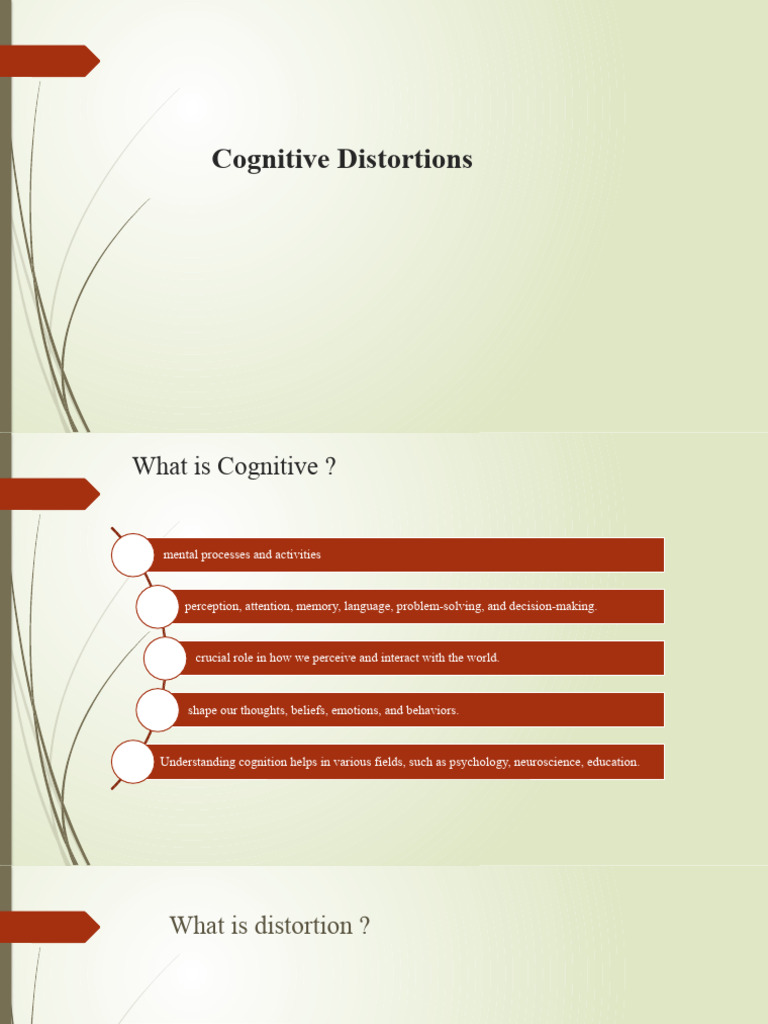 Cognitive Distortions PPT 1-1 | PDF | Cognitive Therapy | Cognitive ...